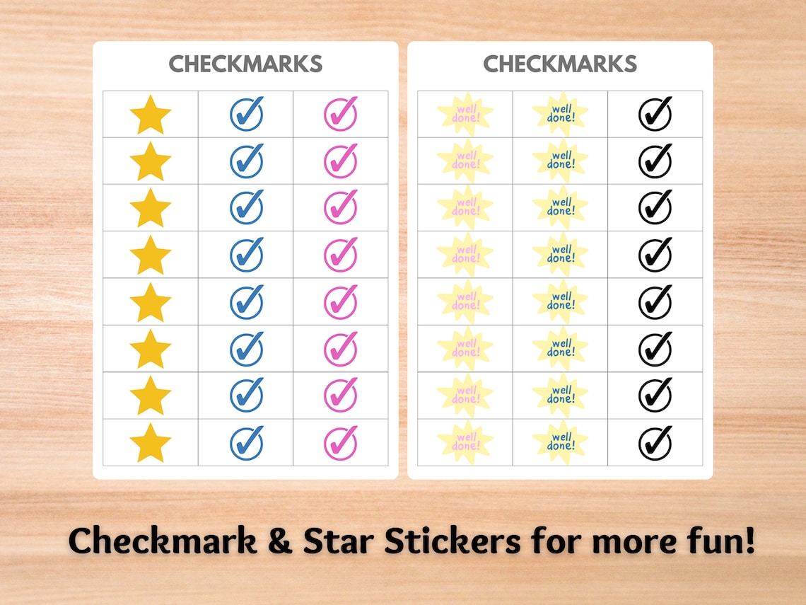 Kids After School Routine Charts With Stickers Cute Printable Checklist ...