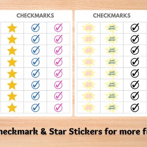 Kids After School Routine Charts With Stickers Cute Printable Checklist ...