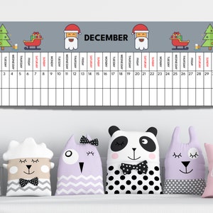 Linear Calendar 2024 Montessori Preschool Kids Calendar School ...