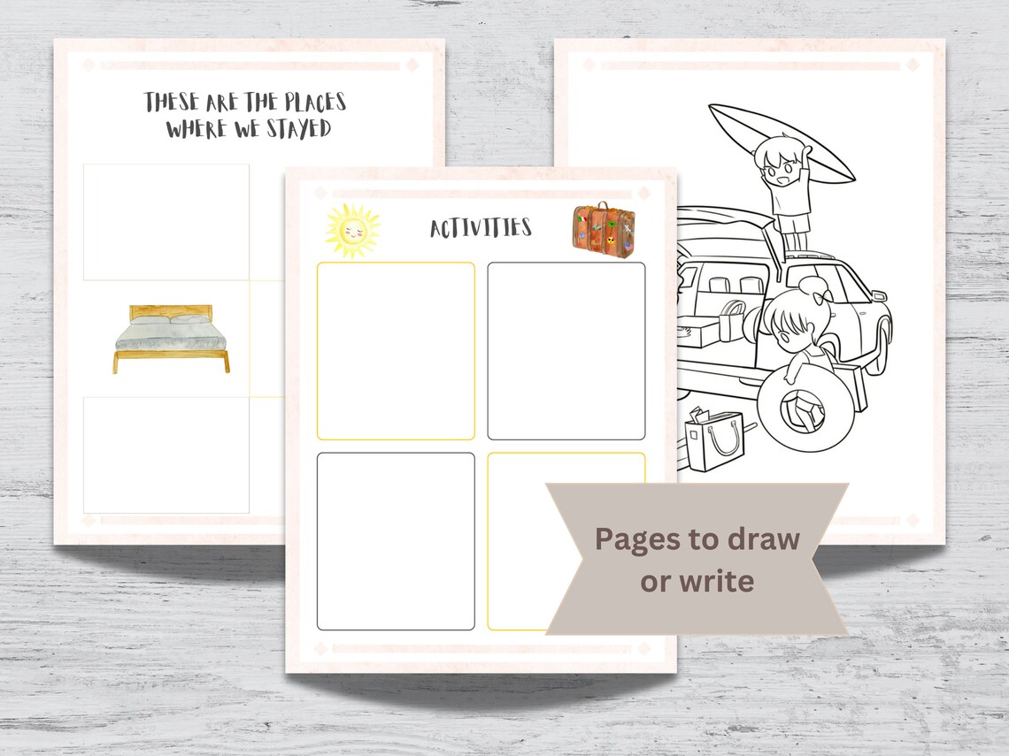 Kids Travel Journal Printable, Travel Diary With Prompts, Printable ...