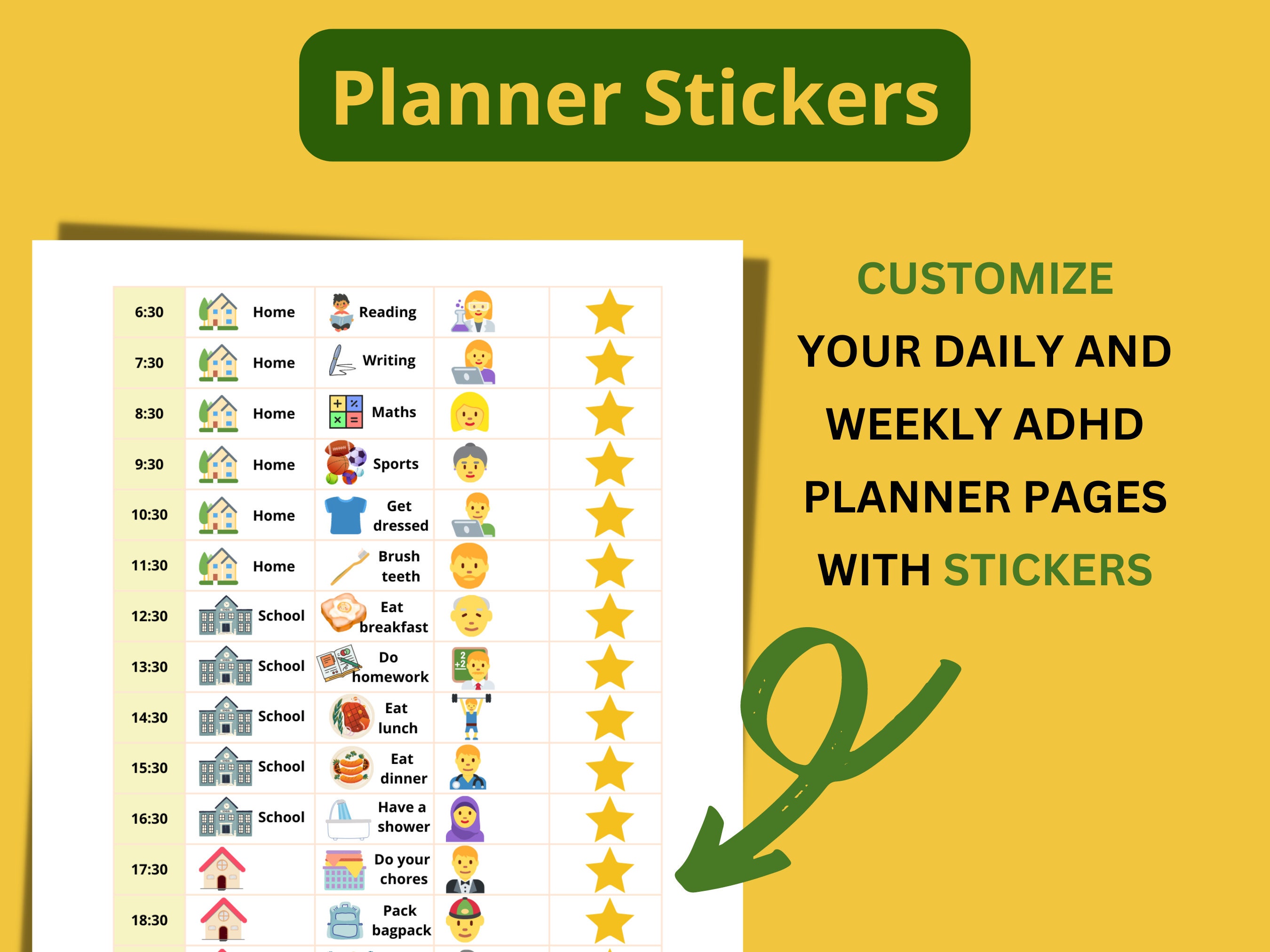 ADHD Planner for Kids ADHD Student Planner Printable Autism Education ...
