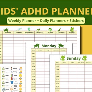 ADHD Planner for Kids ADHD Student Planner Printable Autism - Etsy