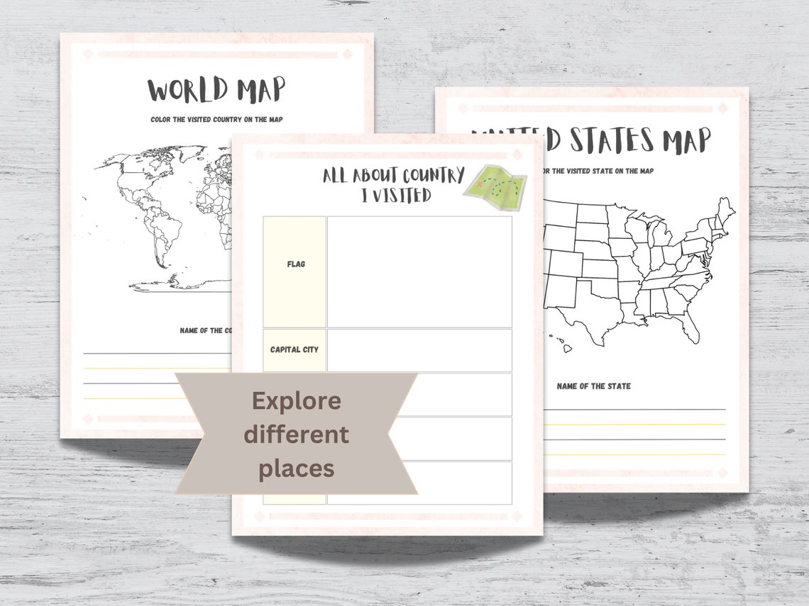 Kids Travel Journal Printable, Travel Diary With Prompts, Printable ...