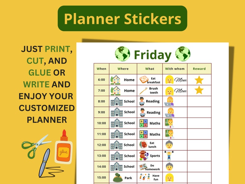 ADHD Planner for Kids ADHD Student Planner Printable Autism Education ...