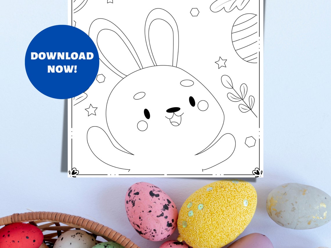 Easter Coloring Book Printable for Kids With Cute Easter Bunny Coloring ...