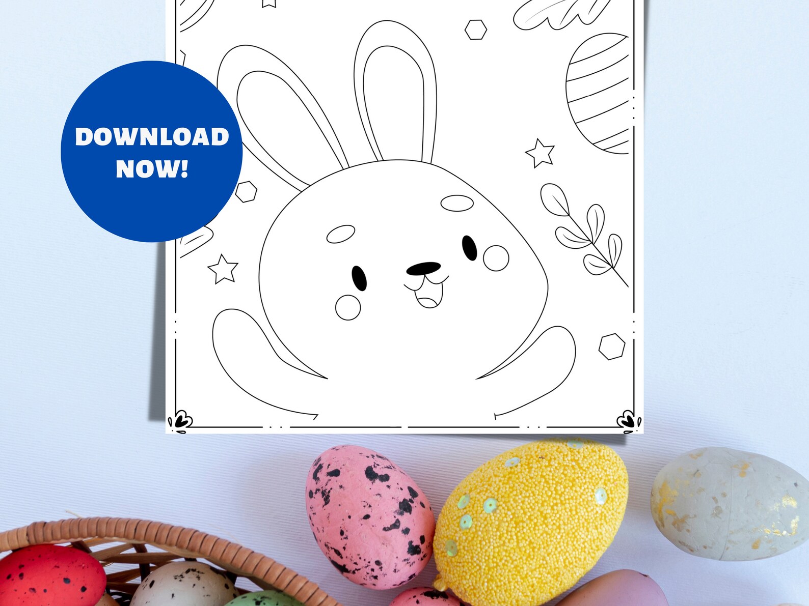 Easter Coloring Book Printable for Kids With Cute Easter Bunny Coloring ...
