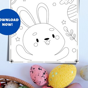 Easter Coloring Book Printable for Kids With Cute Easter Bunny Coloring ...