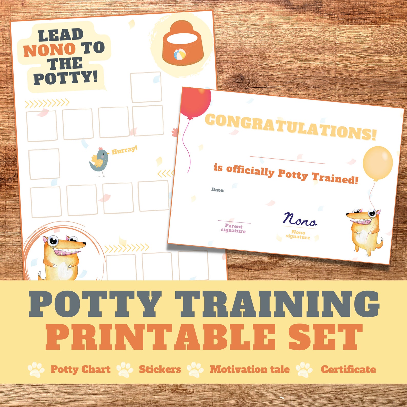 Potty Training Chart Printable Potty Certificate, Kids Motivation ...