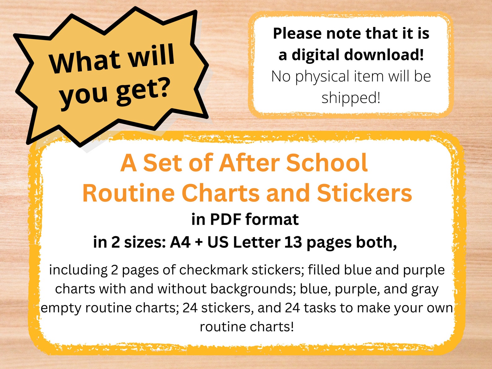 Kids After School Routine Charts With Stickers Cute Printable Checklist ...