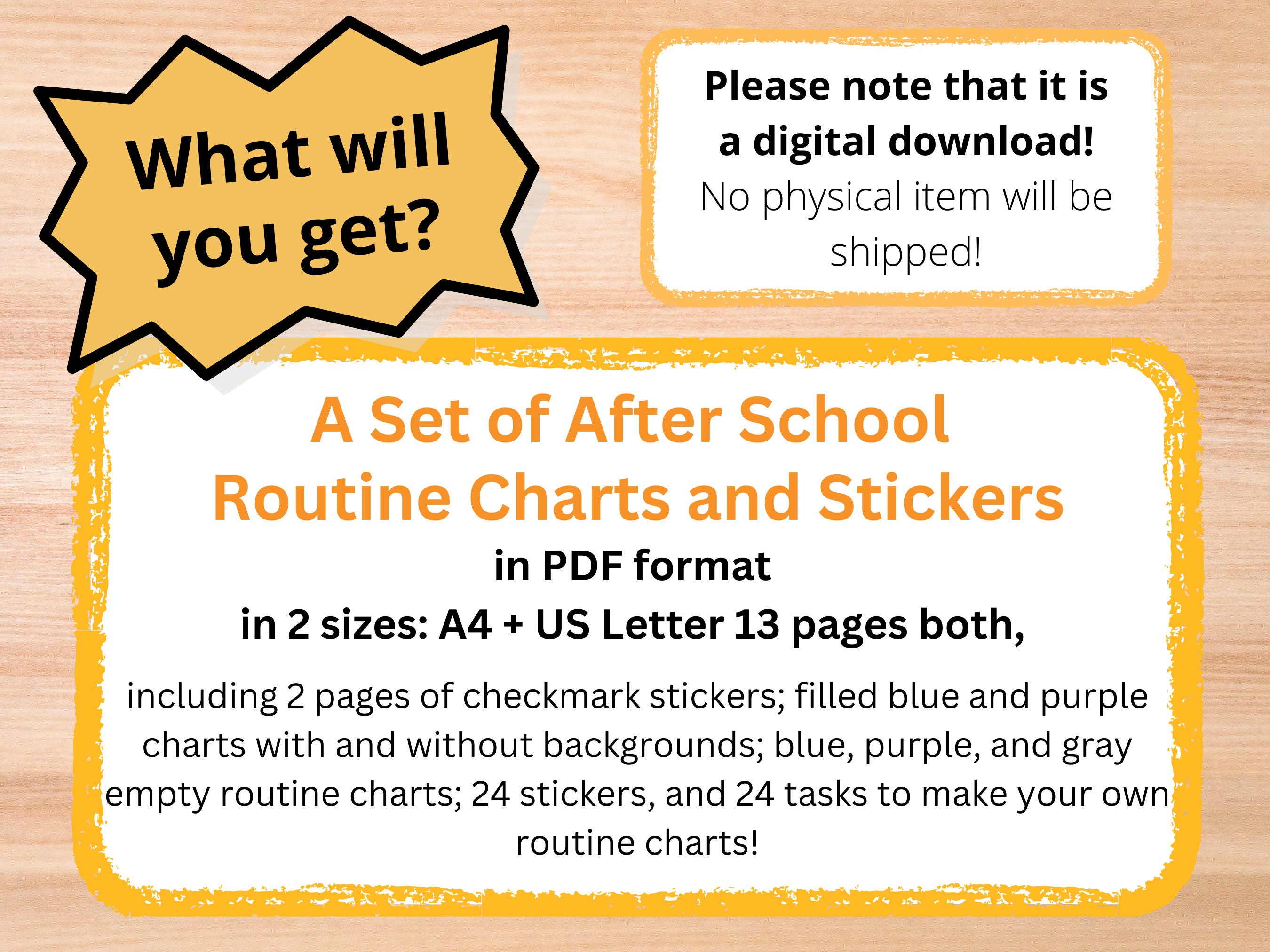 Kids After School Routine Charts With Stickers Cute Printable Checklist ...