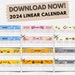 Linear Calendar 2024 Montessori Preschool Kids Calendar School ...