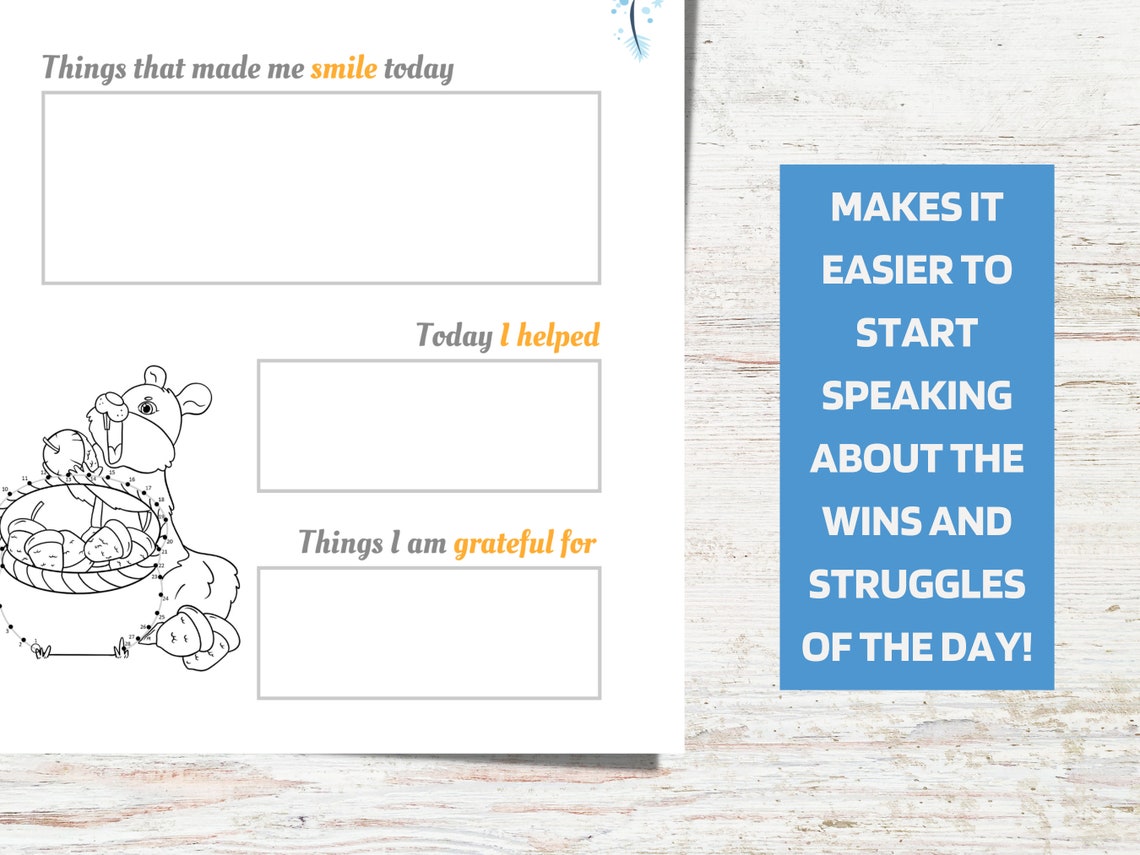 Printable Kids Gratitude Journal Daily Journal Kids Gratitude Diary for ...
