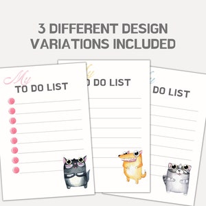 Blank to Do List for Kids Printable Planner Checklist With Cute Animal ...