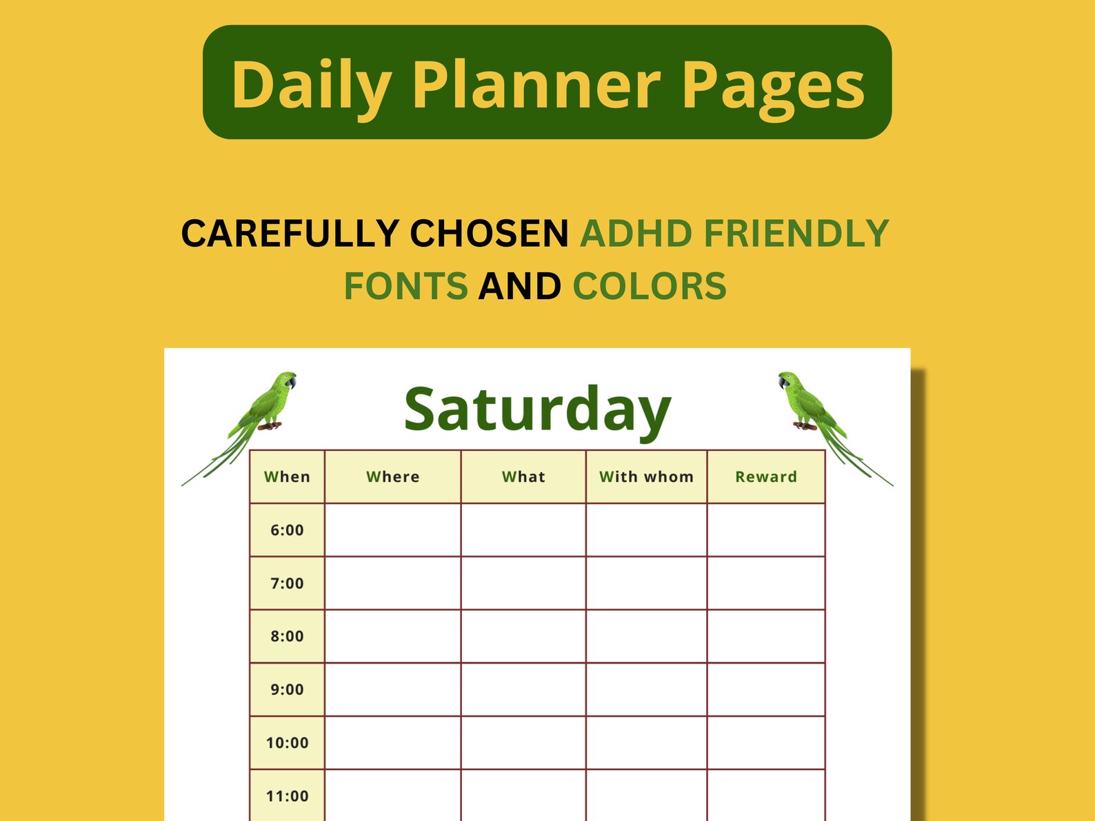 ADHD Planner for Kids ADHD Student Planner Printable Autism Education ...