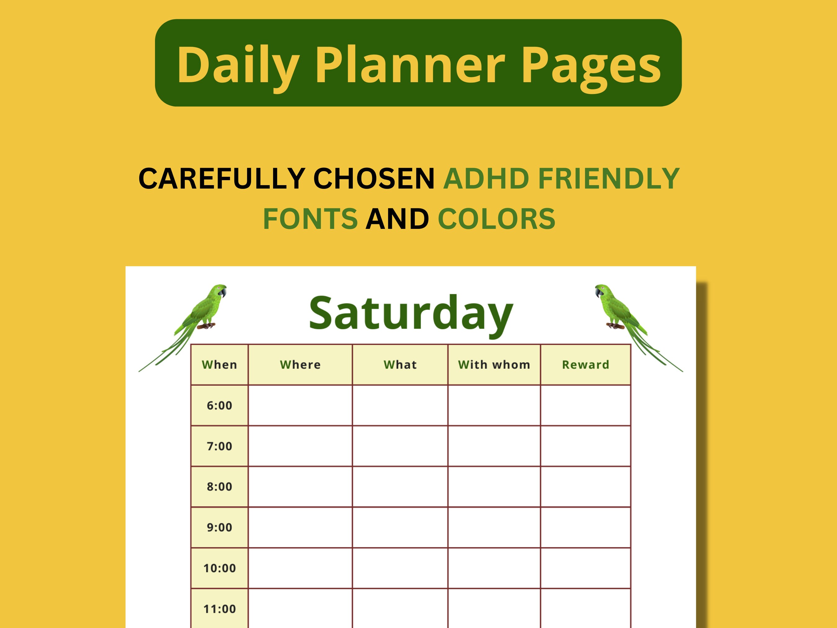 ADHD Planner for Kids ADHD Student Planner Printable Autism Education ...