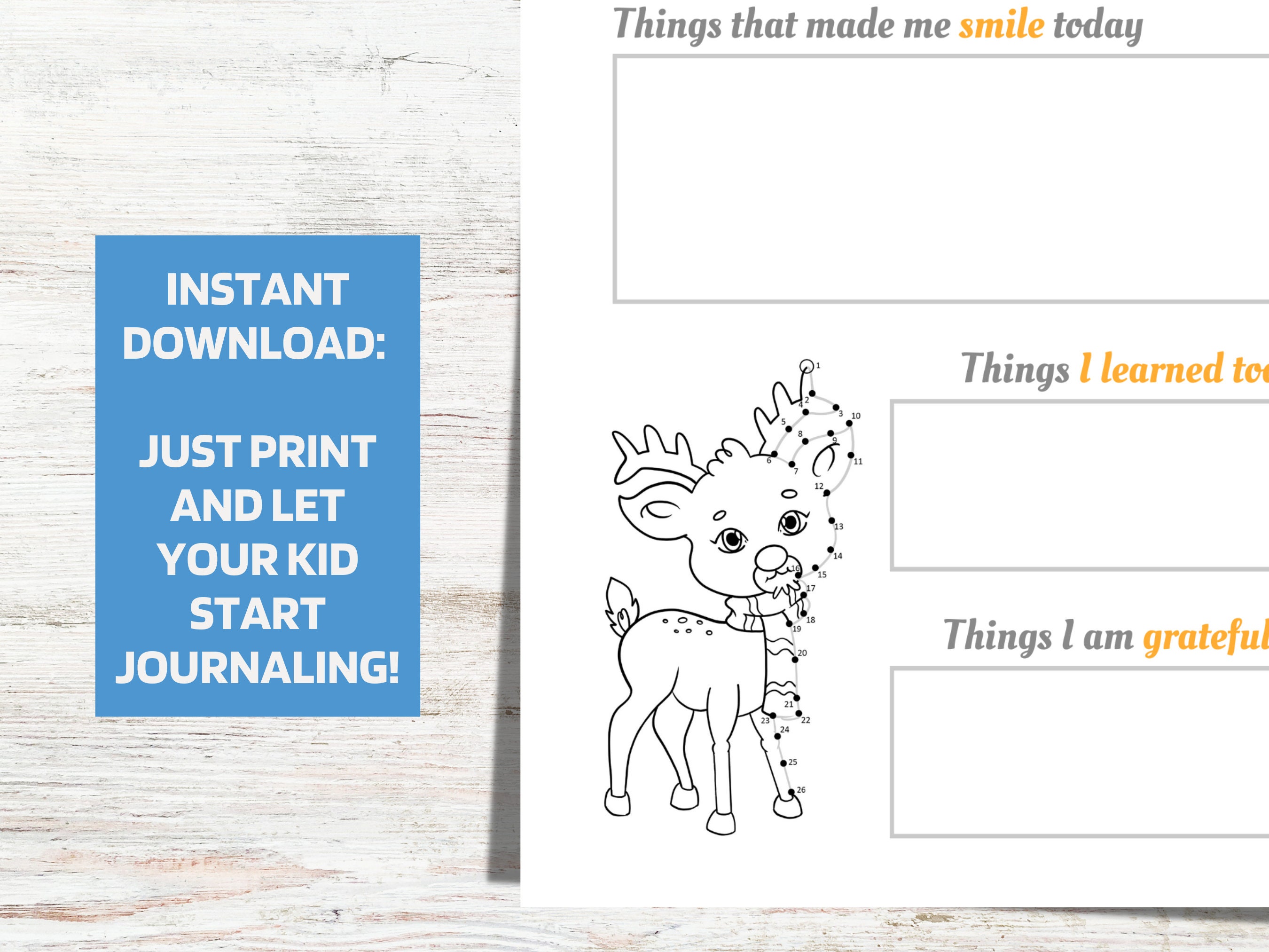 Printable Kids Gratitude Journal Daily Journal Kids Gratitude Diary for ...