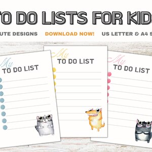 Blank to Do List for Kids Printable Planner Checklist With - Etsy