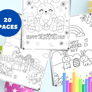 Easter Coloring Book Printable for Kids With Cute Easter Bunny Coloring ...