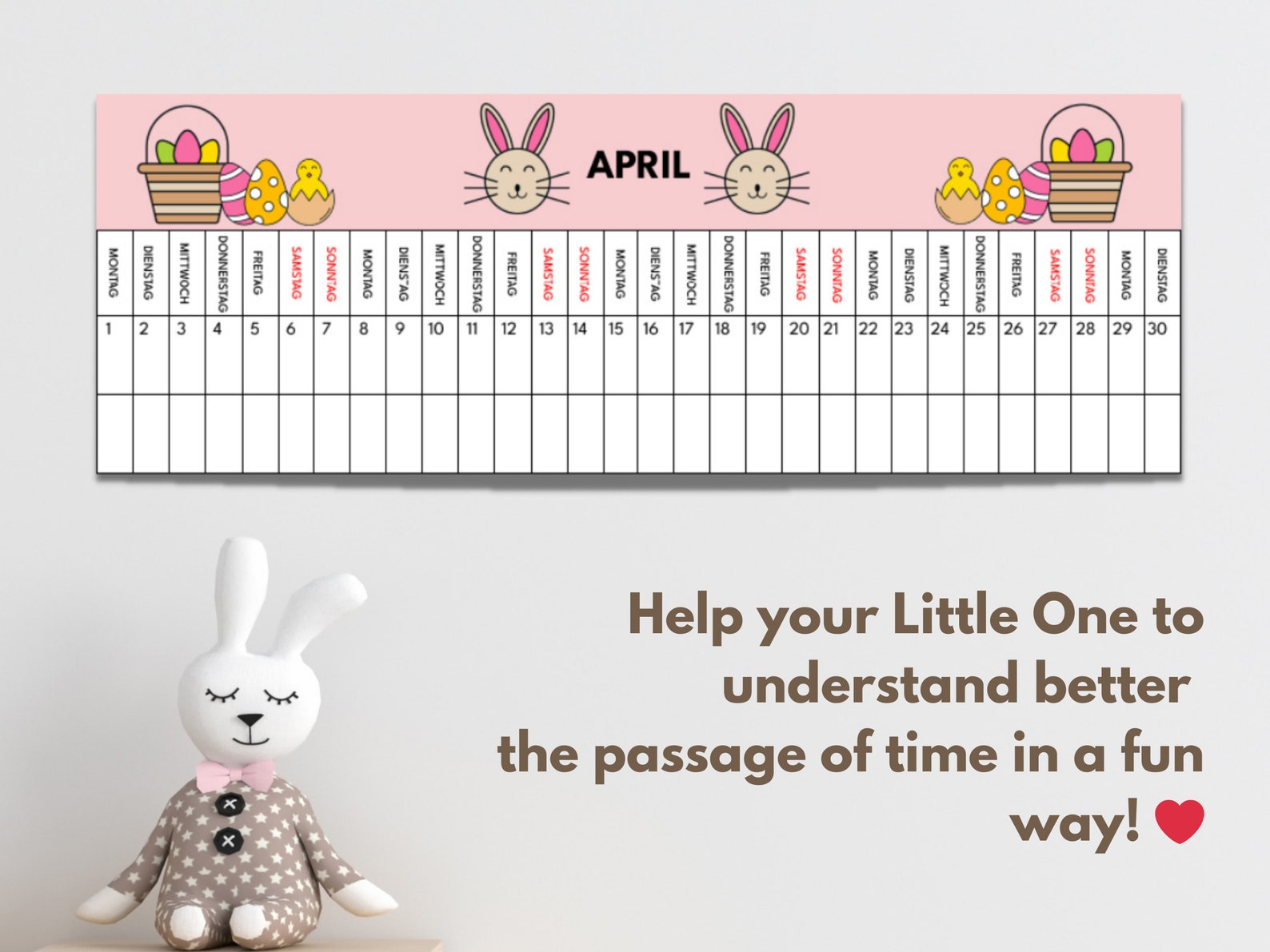 Linear Kalender 2024 Montessori Preschool Kids Calendar School ...