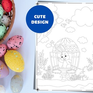 Easter Coloring Book Printable for Kids With Cute Easter Bunny Coloring ...