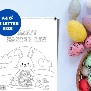 Easter Coloring Book Printable for Kids With Cute Easter Bunny Coloring ...