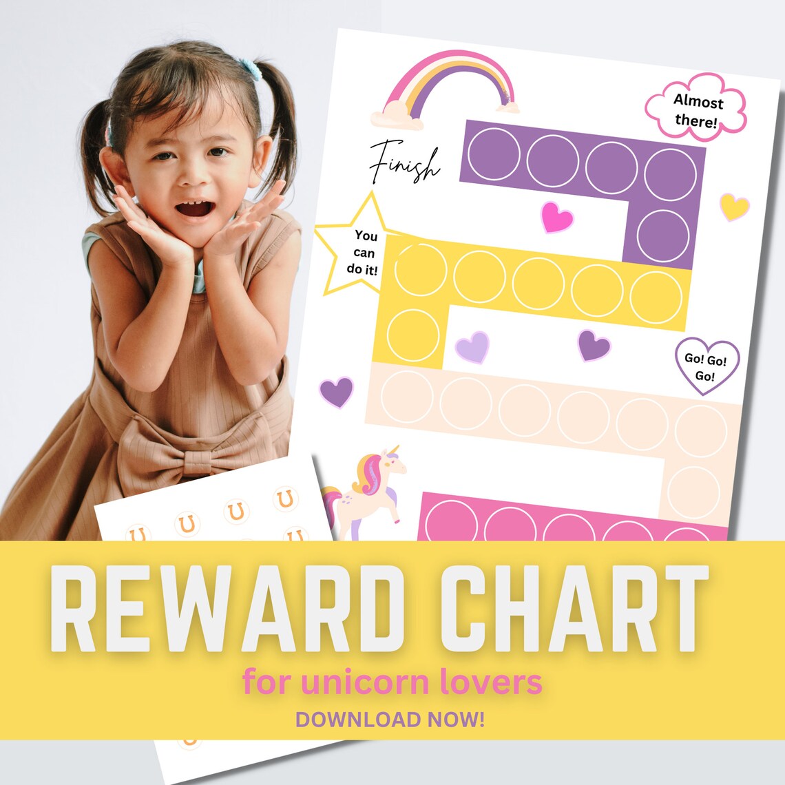 Kids Reward Chart Printable Routine Sticker Chart Potty Training ...