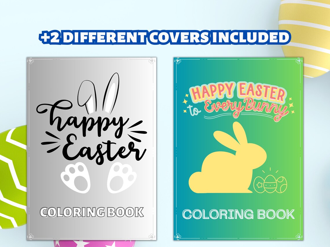 Easter Coloring Book Printable for Kids With Cute Easter Bunny Coloring ...