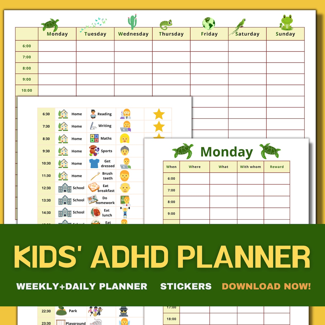 ADHD Planner for Kids ADHD Student Planner Printable Autism Education ...
