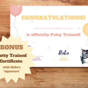 Potty Training Chart Printable Potty Certificate, Kids Motivation ...