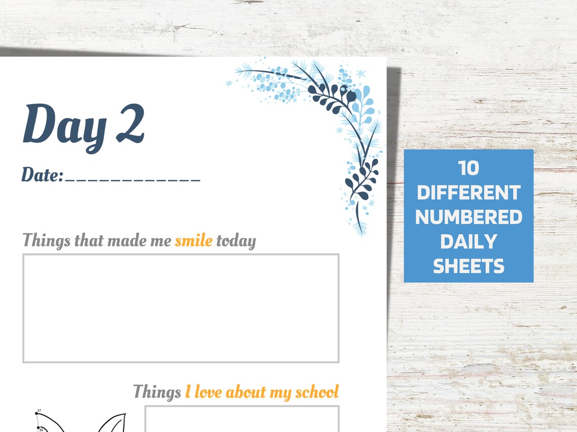 Printable Kids Gratitude Journal Daily Journal Kids Gratitude Diary for ...