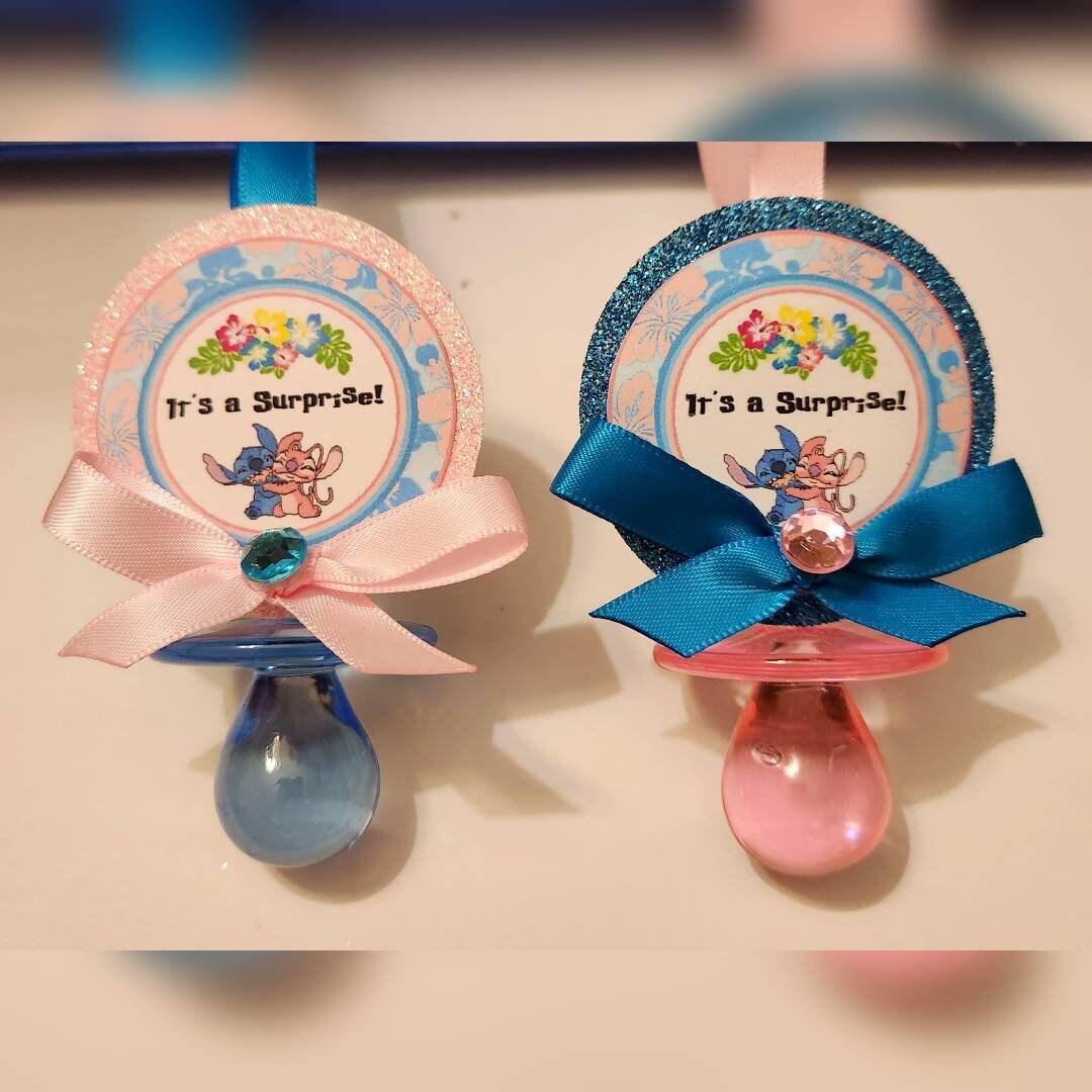 12 Hawaiian Boy Girl Aliens Gender Reveal Themed Baby Shower Pacifier ...