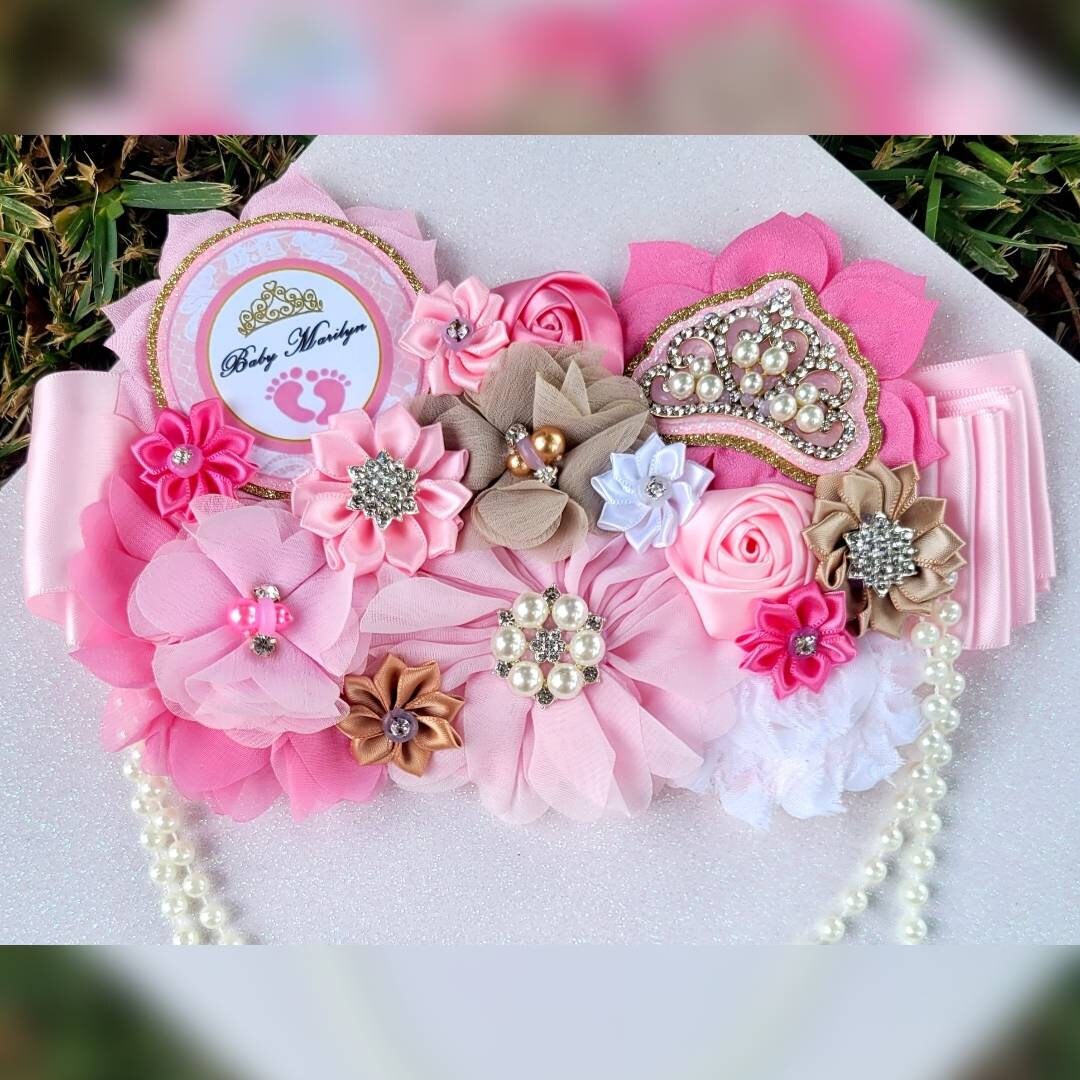 Baby Girl Pink Light Pink White Gold Princess Crown Themed Baby Shower ...