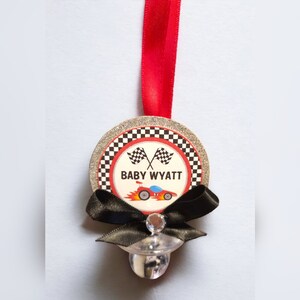 12 Baby Boy Red Black White Silver Race Car Themed Pacifier Necklaces ...