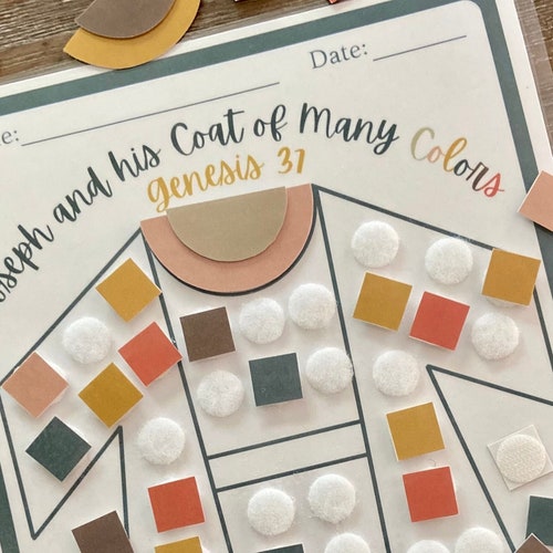 Joseph's Coat of Many Colors Bible Activity Homeschool - Etsy