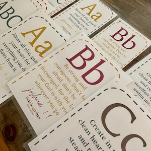 ABC Bible Verse Flashcards, ABC Bible Verse Memory Cards, Children's ...