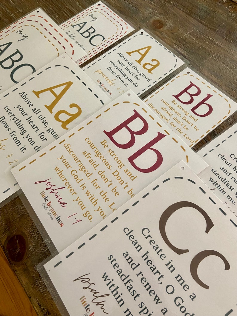 ABC Bible Verse Flashcards, ABC Bible Verse Memory Cards, Children's ...