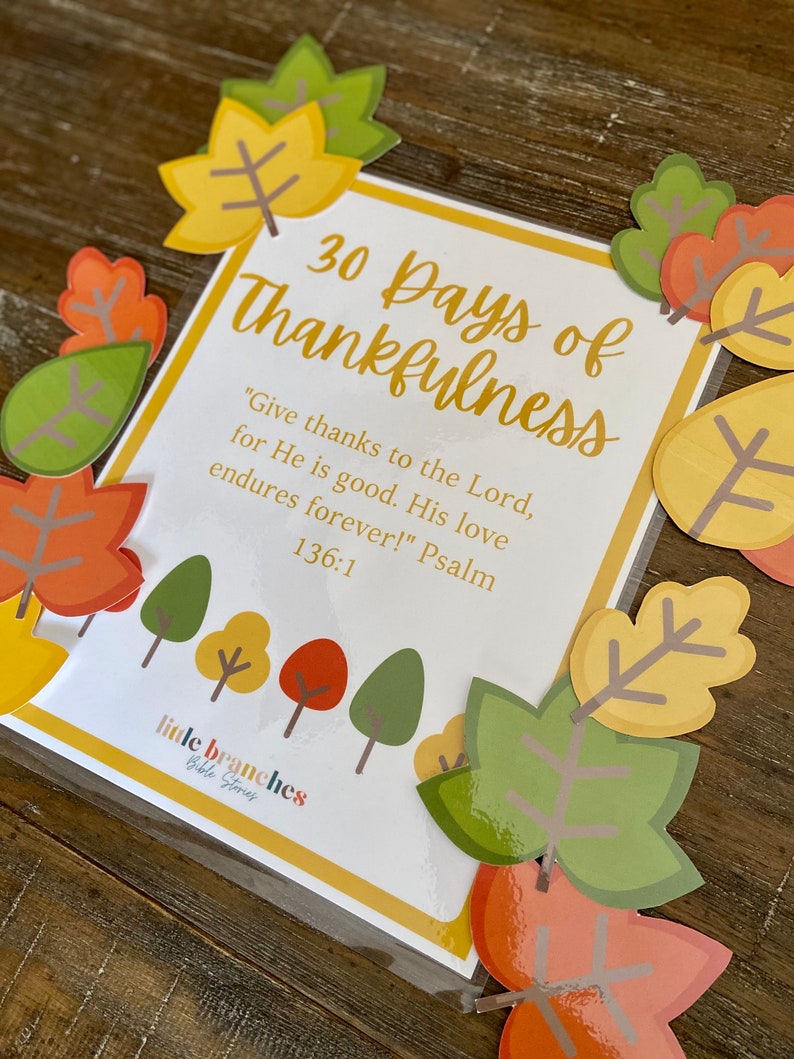 30 Days of Thankfulness Fall Leaves Activity: Homeschool Printable (PDF ...
