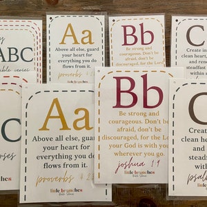 ABC Bible Verse Flashcards, ABC Bible Verse Memory Cards, Children's ...