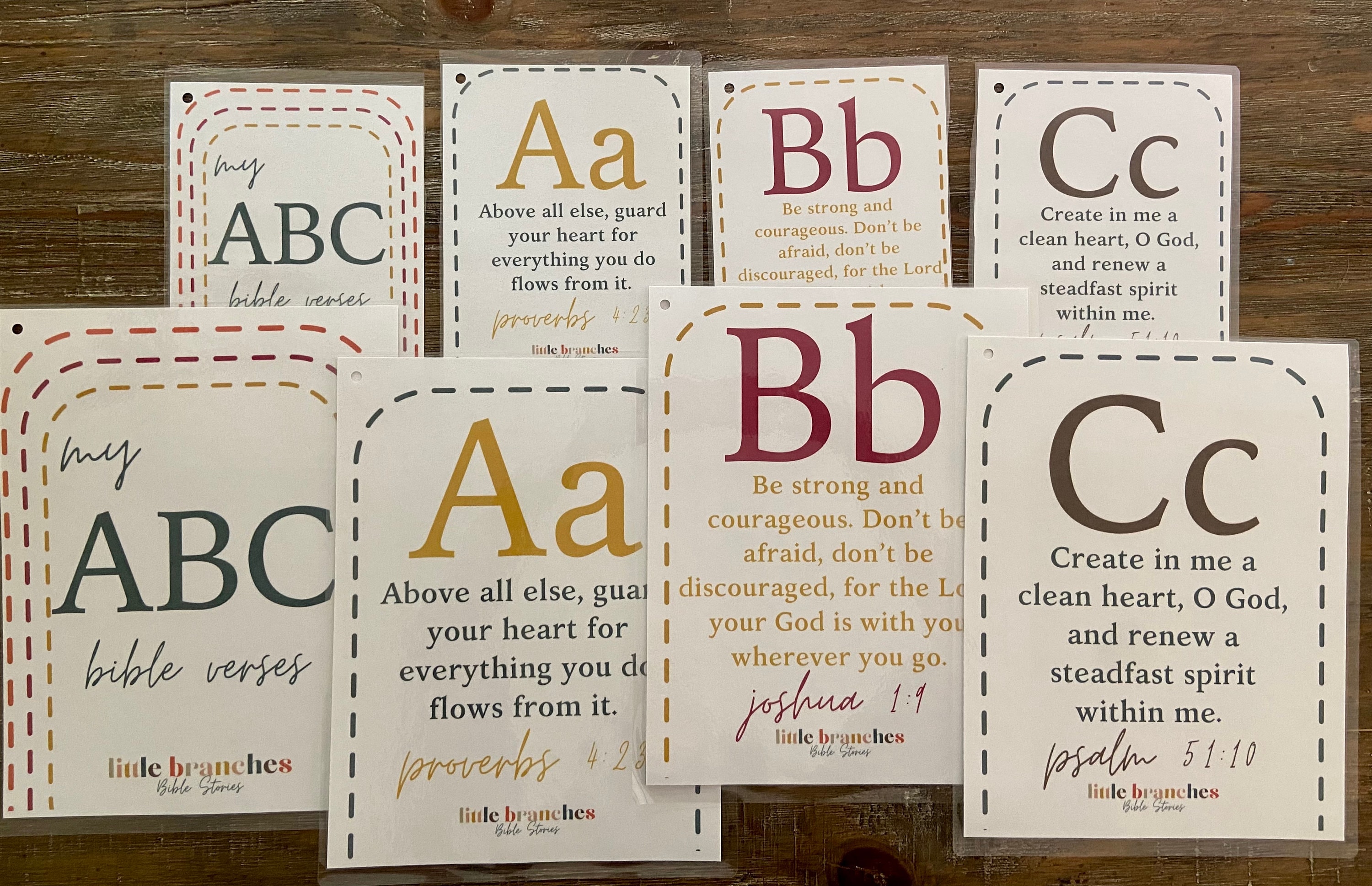 ABC Bible Verse Flashcards, ABC Bible Verse Memory Cards, Children's ...
