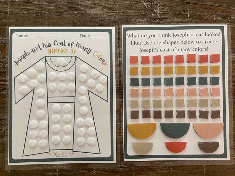 Joseph's Coat of Many Colors Bible Activity: Homeschool Printable (PDF ...