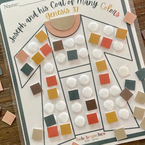 Joseph's Coat of Many Colors Bible Activity Homeschool - Etsy