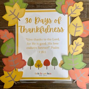 30 Days of Thankfulness Fall Leaves Activity: Homeschool Printable (PDF ...