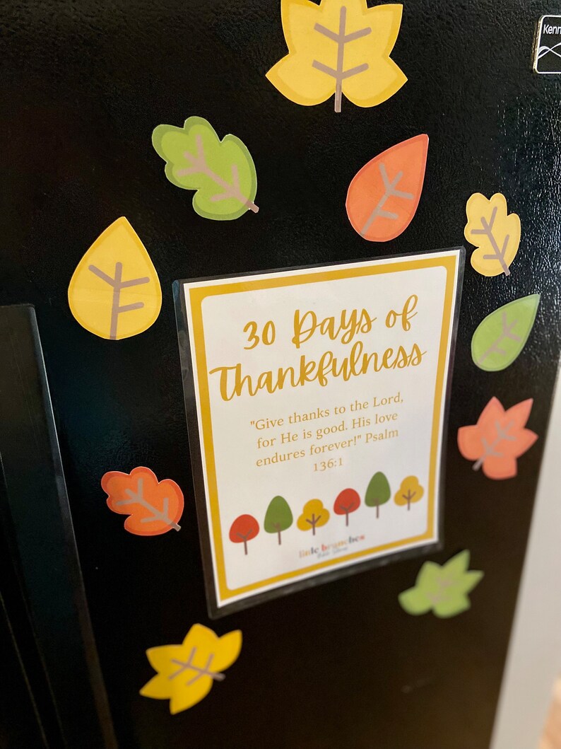30 Days of Thankfulness Fall Leaves Activity: Homeschool Printable (PDF ...