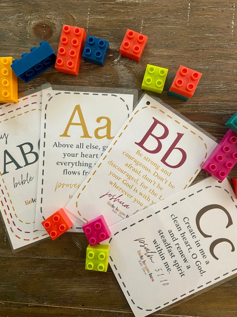 ABC Bible Verse Flashcards, ABC Bible Verse Memory Cards, Children's ...