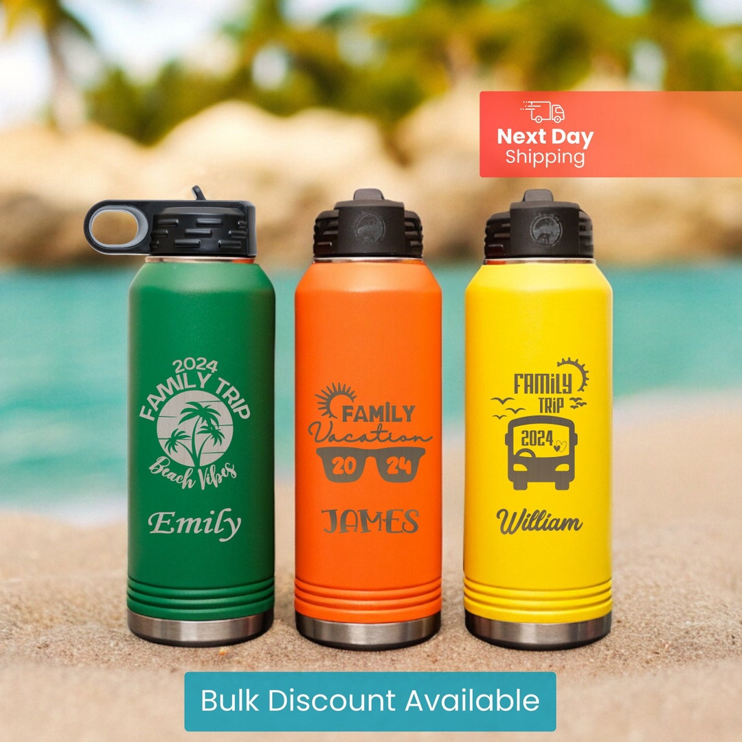 Personalized Family Vacation Water Bottle, Family Trip Water Bottle ...