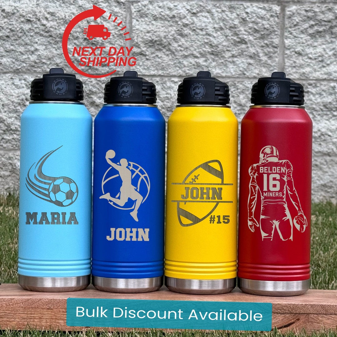 Personalized Football Custom Team Player Water Bottle, Sports Water ...