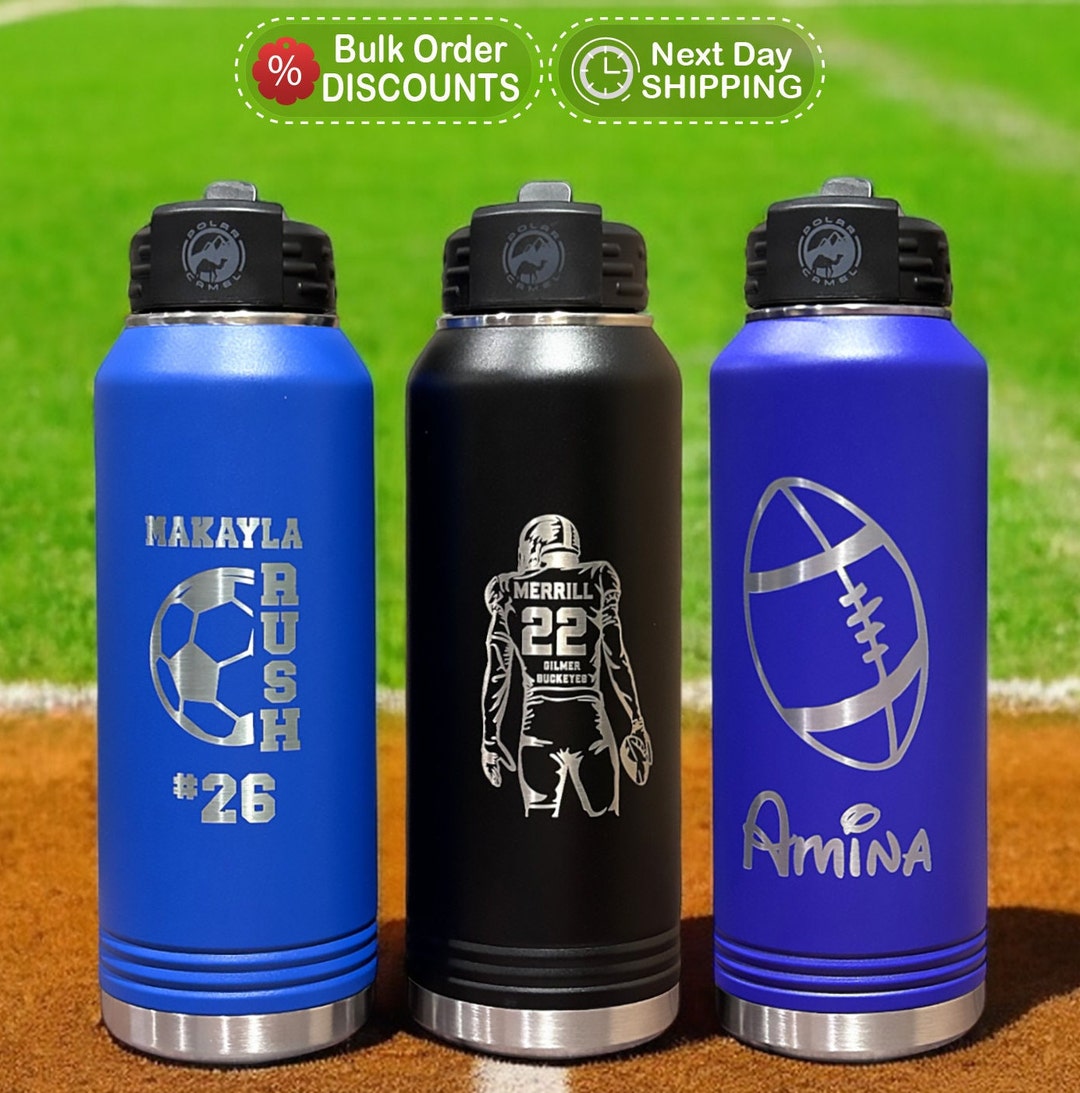 Personalized Football Custom Team Player Water Bottle, Sports Water ...