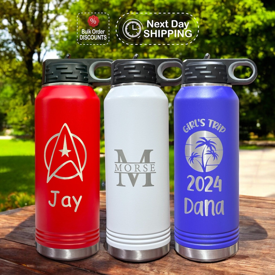 Personalized Laser Engraved Water Bottle With Custom Logo, Company Logo ...