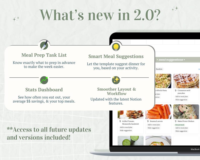 Meal Planning Notion Template 2.0 - Digital Meal Planner and Grocery ...