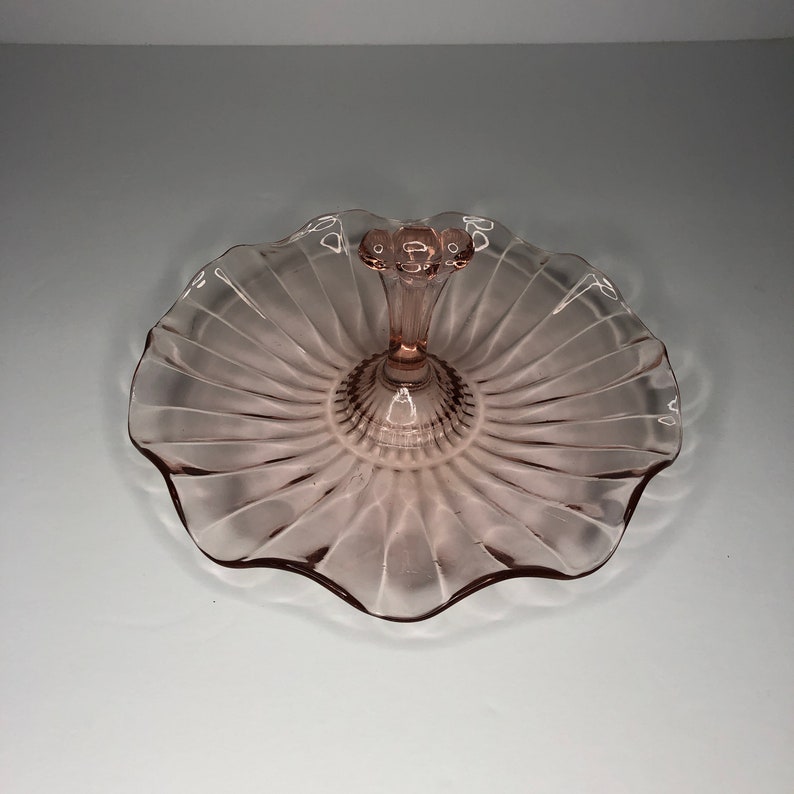Vintage Pink Depression Glass Small Bon Bon With Center Handle - Etsy